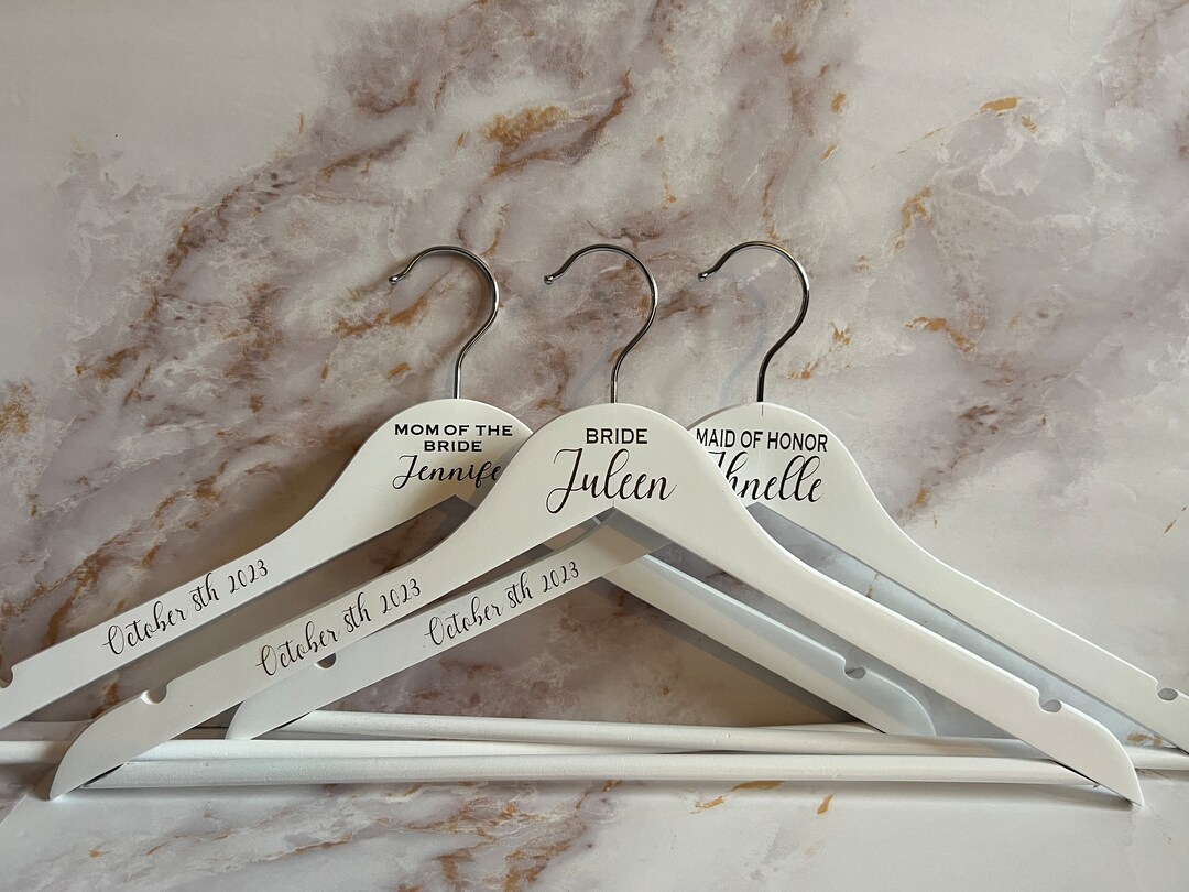 Personalized Bridesmaid Hangers | Wedding Hanger | Engraved Wooden ...