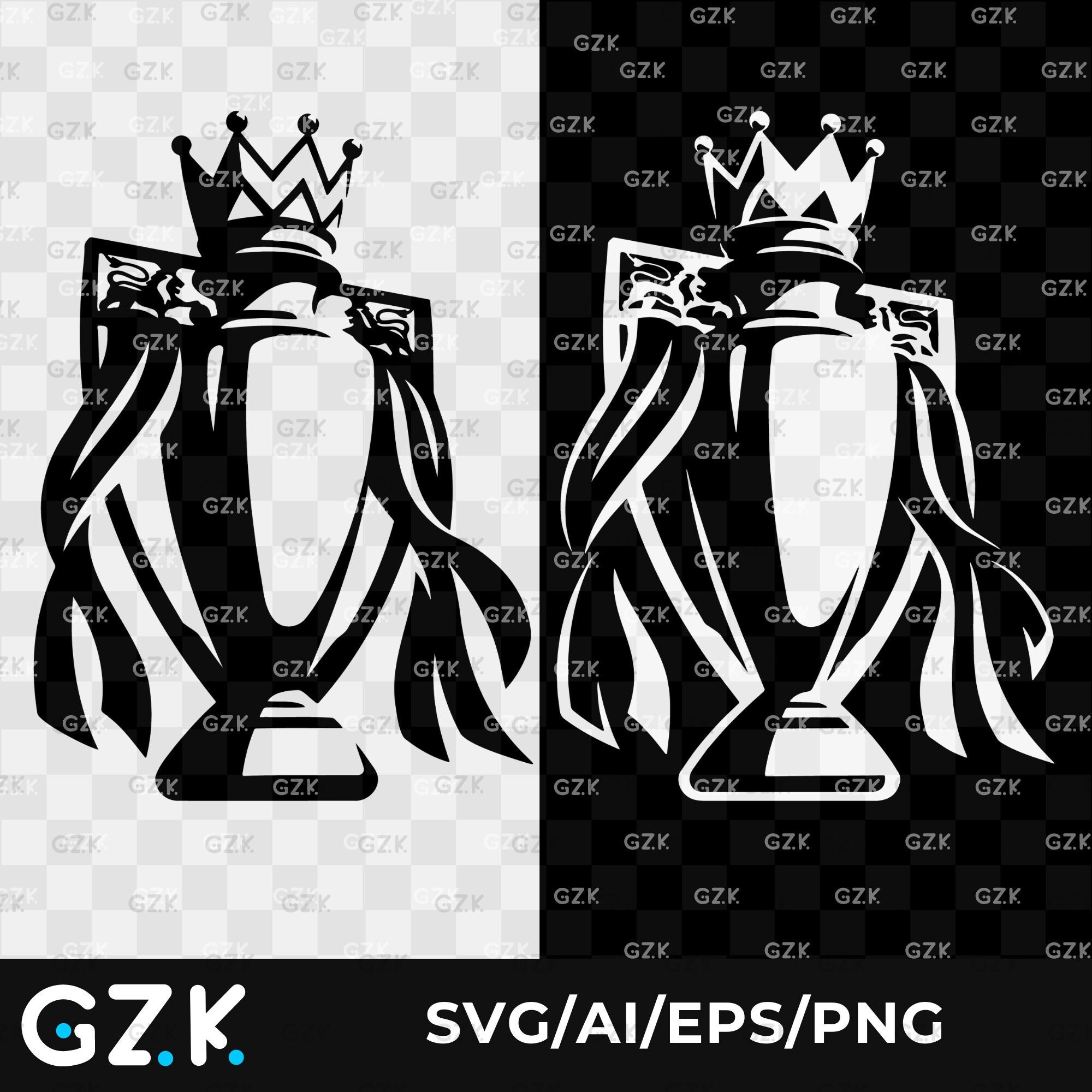 Premier League Trophy Logo SVG Eps PNG AI Football Layered Sticker ...