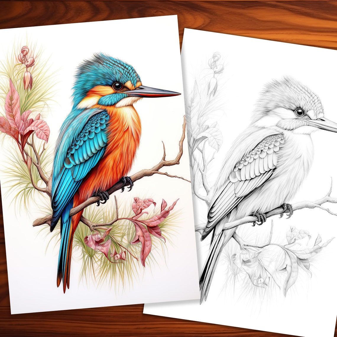 20 Native Birds Coloring Page Book, Adults and Kids, Instant Download ...
