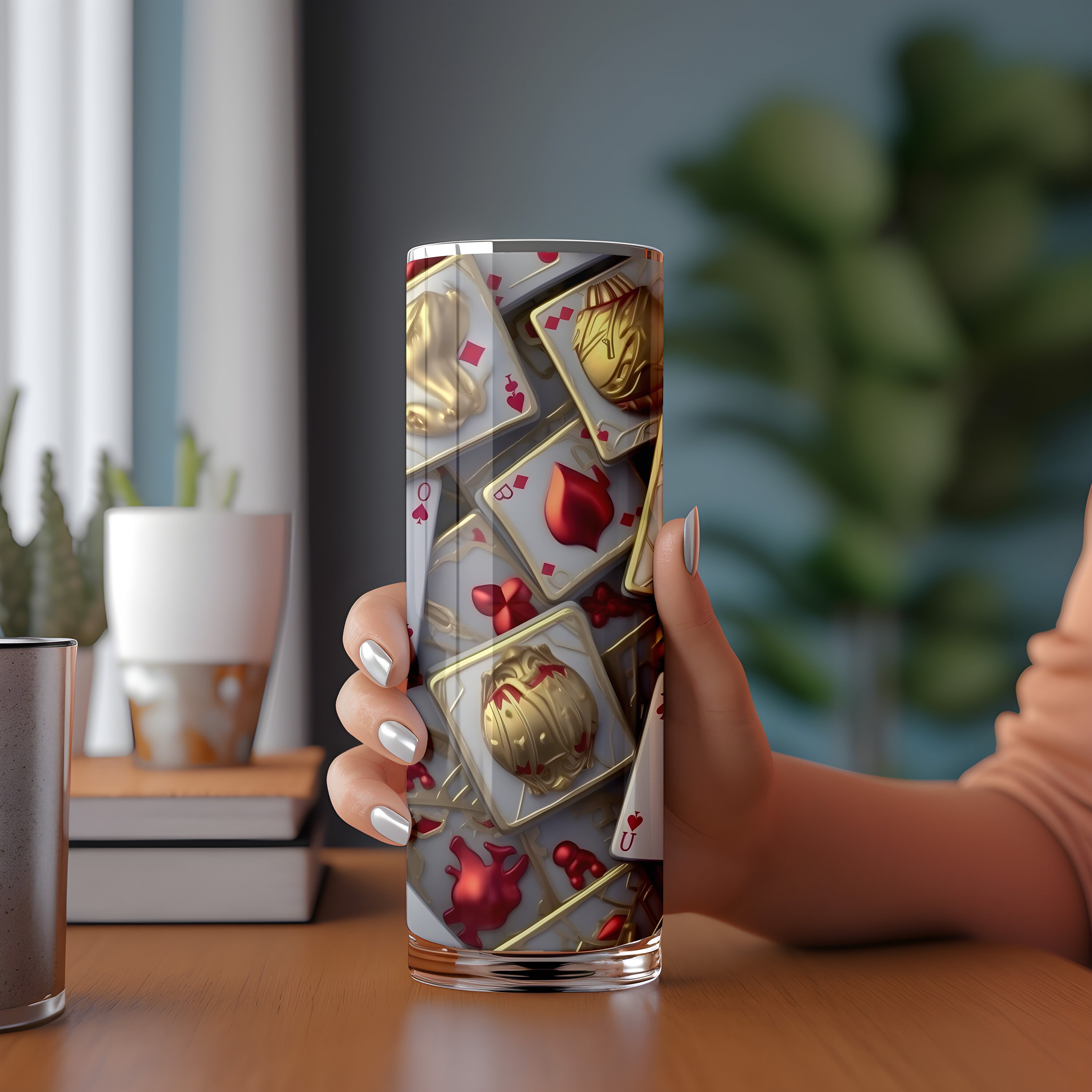 3D Playing Cards Sublimation, 20 Oz Skinny Tumbler Design, Instant ...