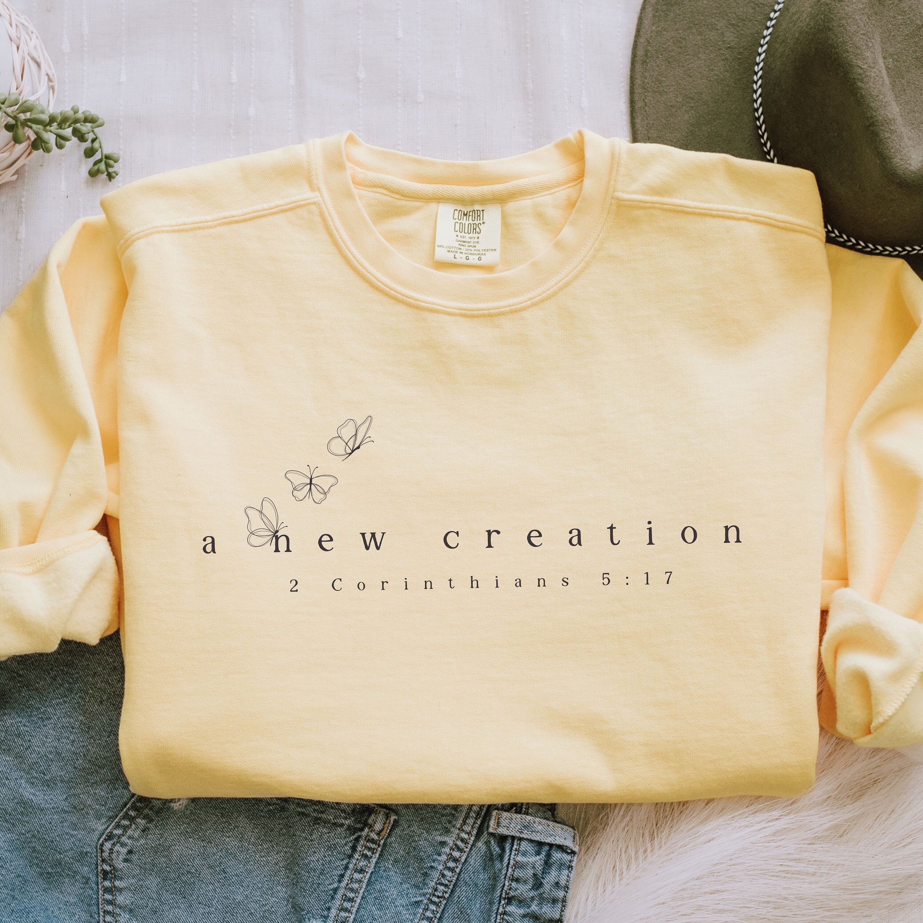 Christian Spring Sweatshirt Minimalist Christian Shirt A New Creation ...