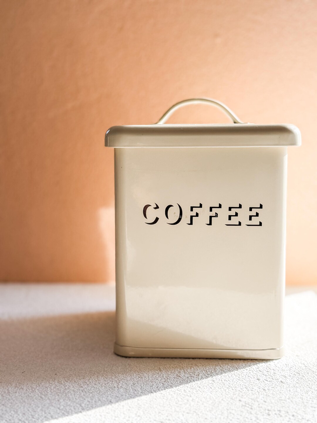 Vintage Coffee Canister Neutral Coffee Container Vintage Kitchen Decor ...