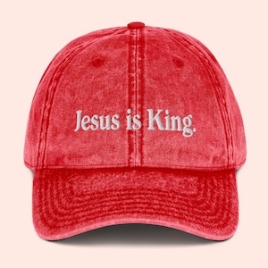 Jesus is King Dad Hat: Vintage Style Christian Baseball Cap - Etsy