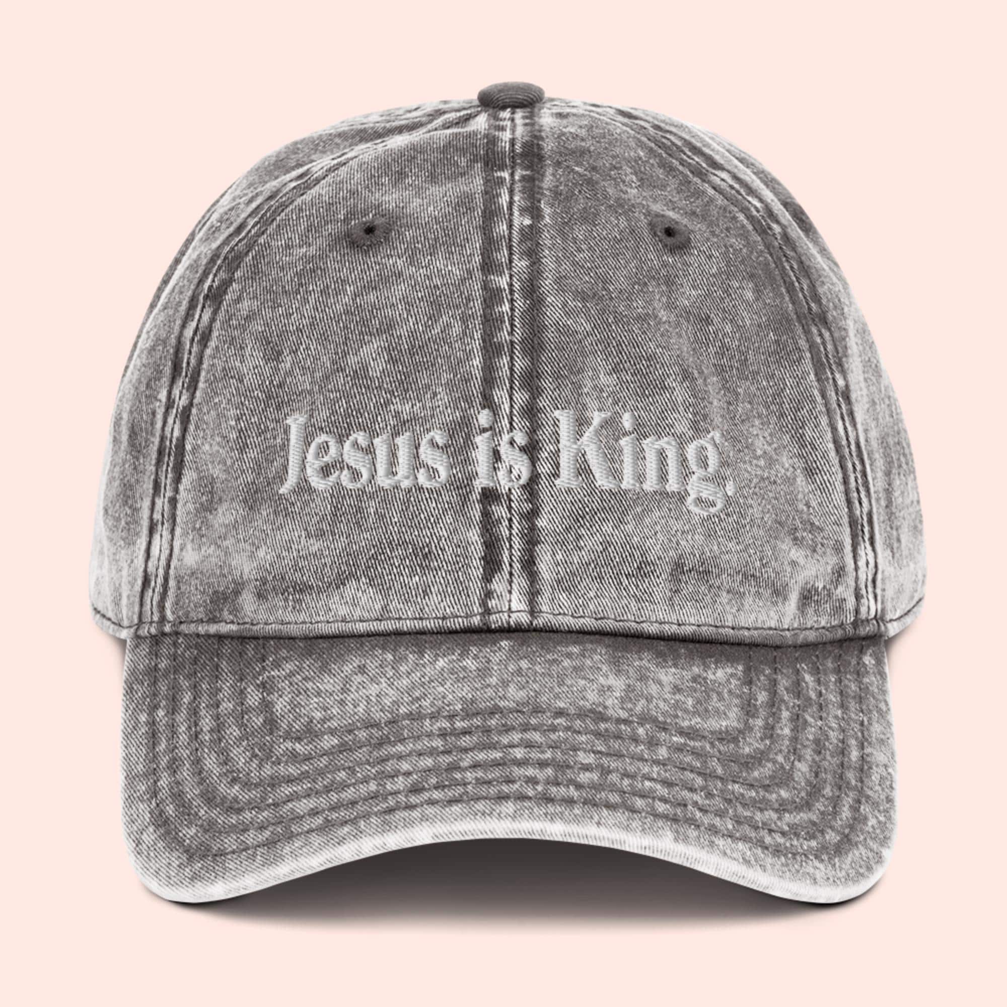 Jesus is King Dad Hat: Vintage Style Christian Baseball Cap - Etsy
