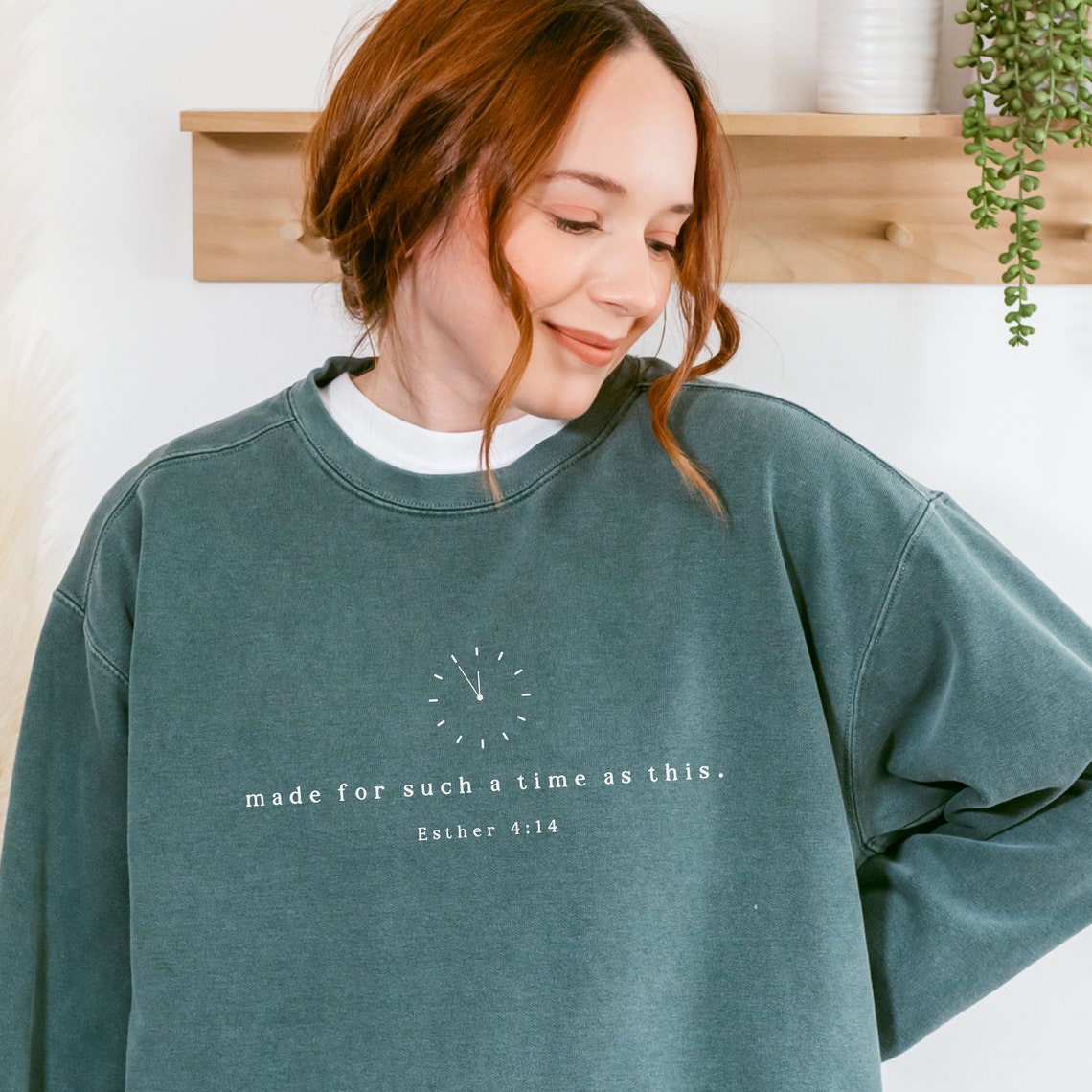 Christian Minimalist Sweatshirt Esther 4:14 Bible Verse Crewneck Made ...