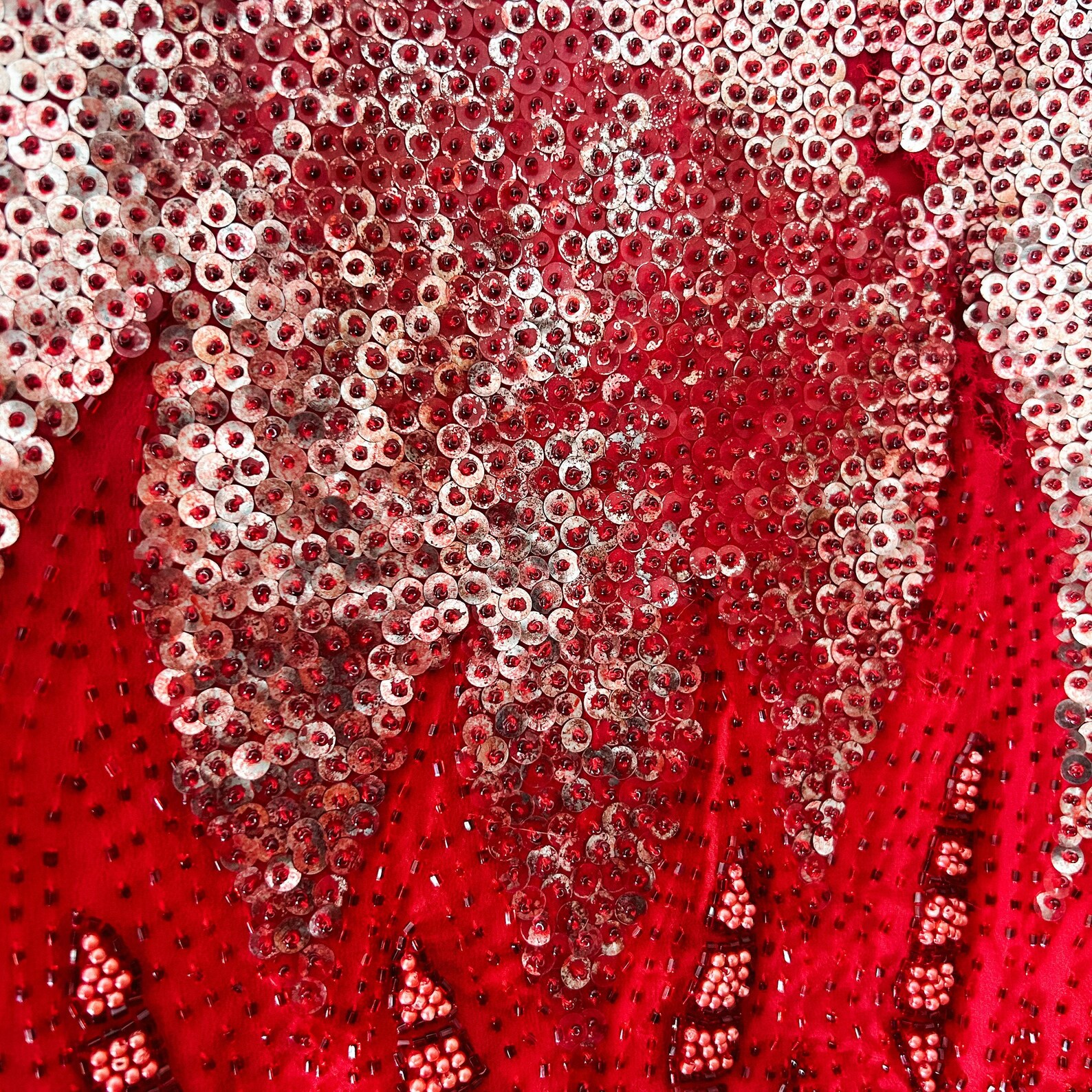 Vintage Red Sequined Beaded Top: Silk Evening Blouse, Size Medium - Etsy