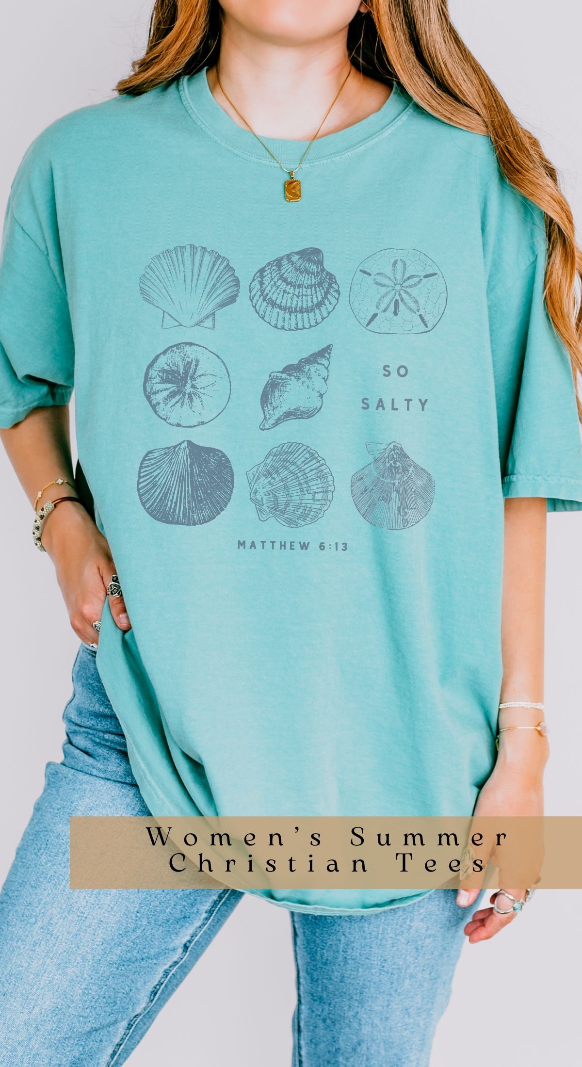 So Salty Seashell Christian Comfort Colors Christian Beach Shirt ...