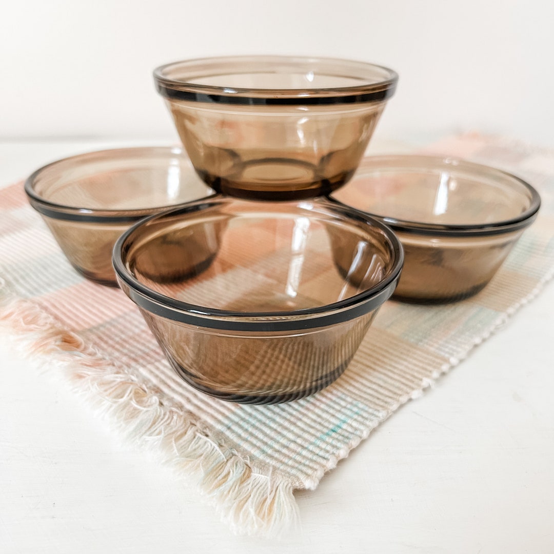 Vintage Smoke Brown Ramekins Set of Four Brown Glass Ramekin Vintage ...