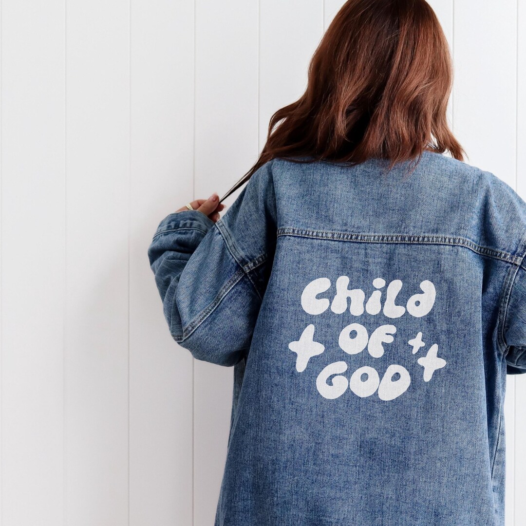Child of God Denim Jacket: Oversized Christian Jean Jacket - Etsy