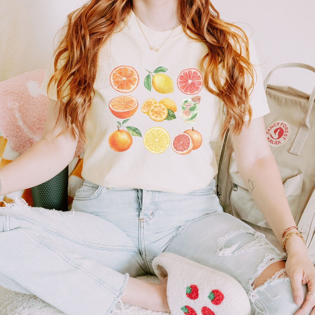 Vintage Fruit Shirt Citrus Tee Orange Lemon Cute Shirt for Summer ...