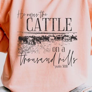 Cattle on a Thousand Hills Sweatshirt Christian Pullover Psalm Bible ...