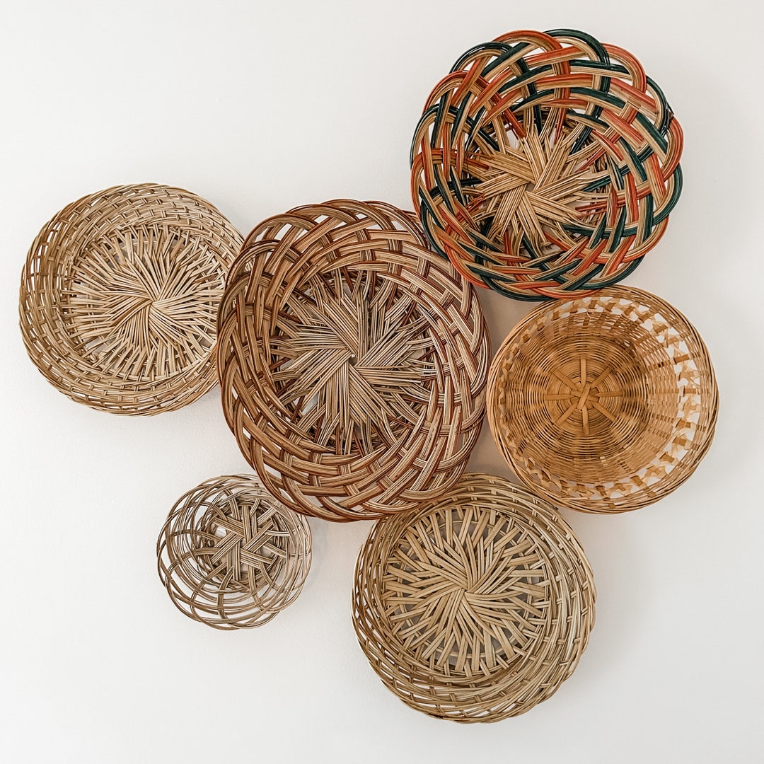 Vintage Wall Basket Set Vintage Boho Basket Cottagecore Baskets Wicker ...