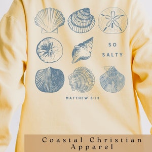 So Salty Seashell Christian Sweatshirt: Coastal Bible Verse Apparel - Etsy