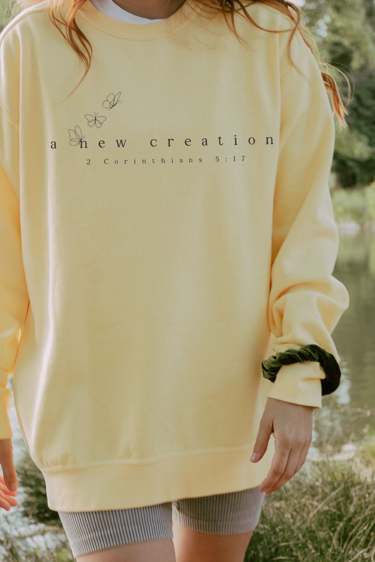 Christian Spring Sweatshirt Minimalist Christian Shirt A New Creation ...