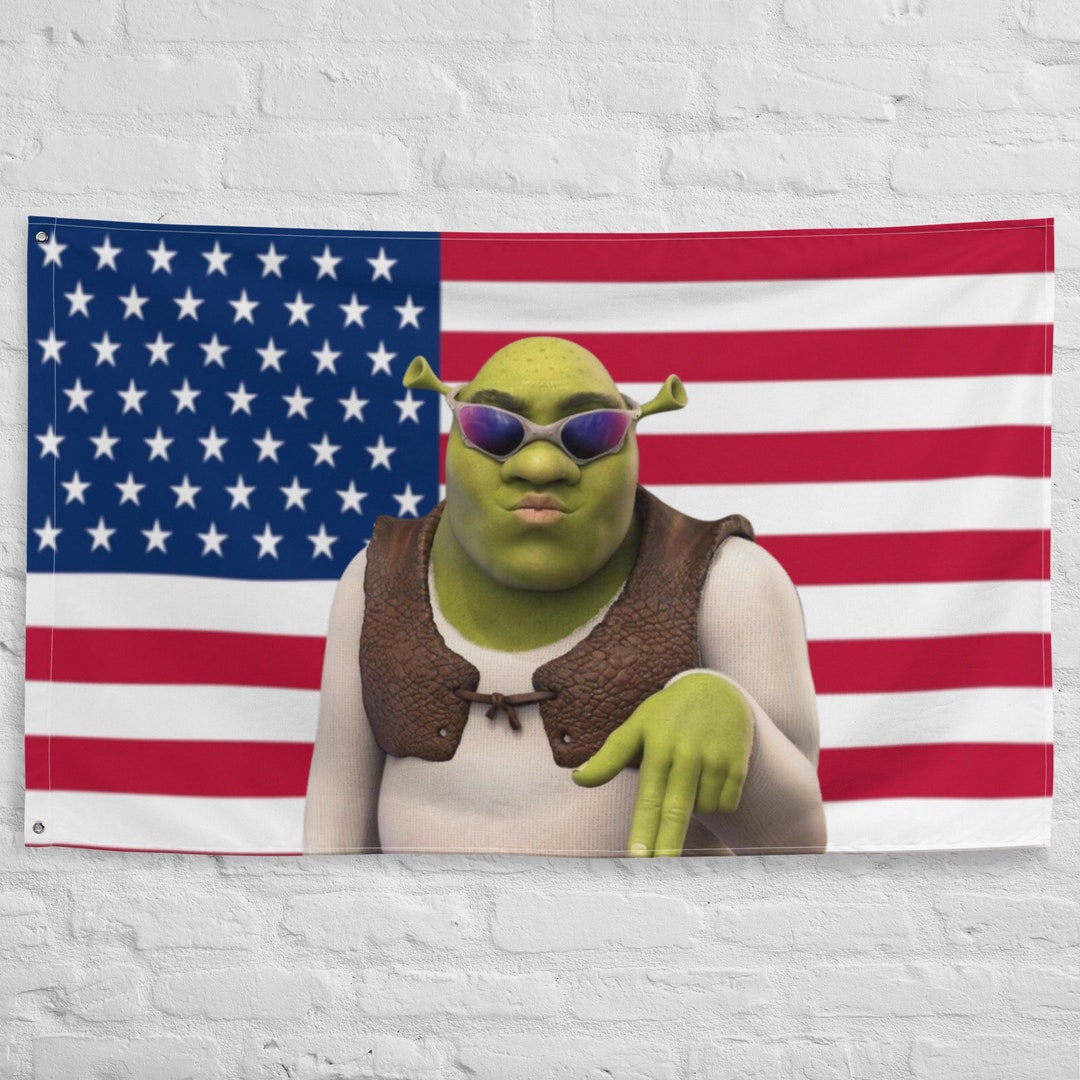 Sassy Shrek Flagtapestrywall Decor Fan Art Etsy