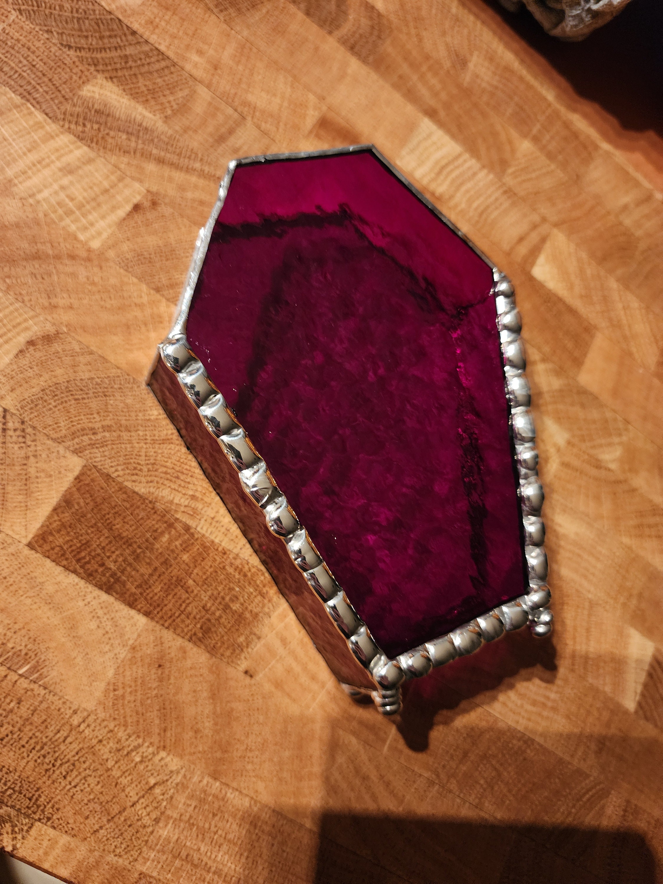 Red Ripple Stained Glass Coffin Vase - Etsy