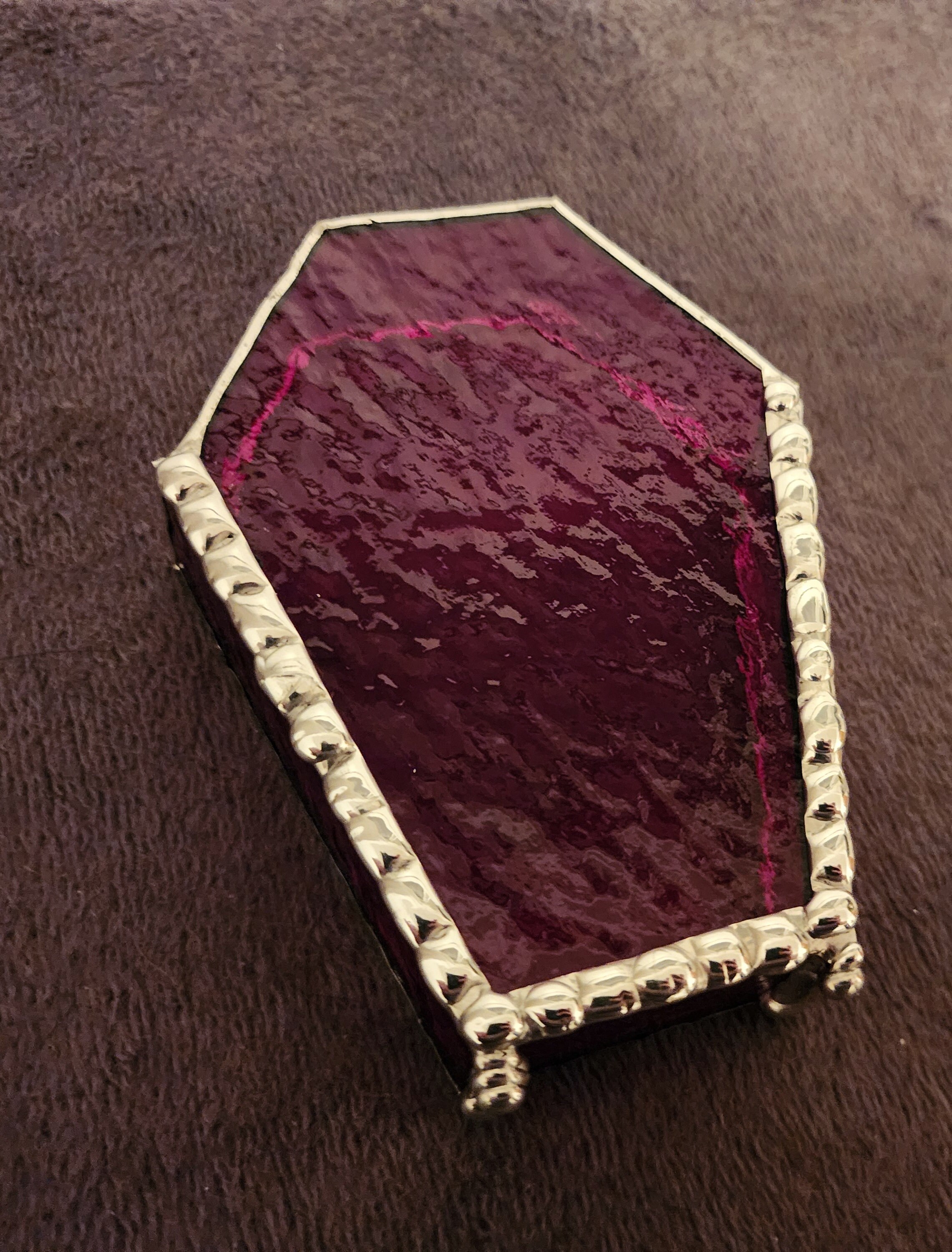 Red Ripple Stained Glass Coffin Vase - Etsy