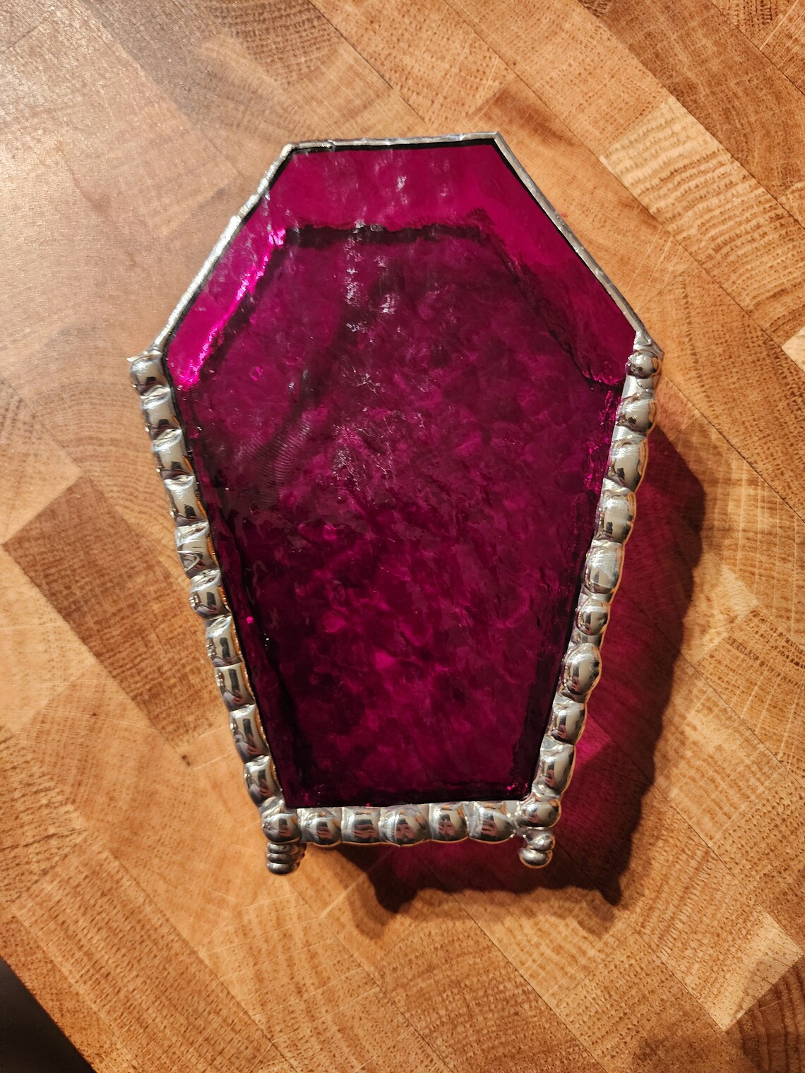 Red Ripple Stained Glass Coffin Vase - Etsy