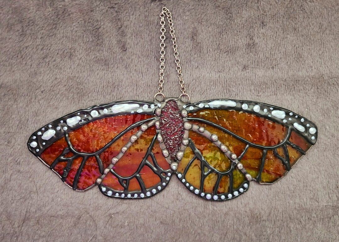 Monarch Butterfly Stained Glass Suncatcher - Etsy Australia