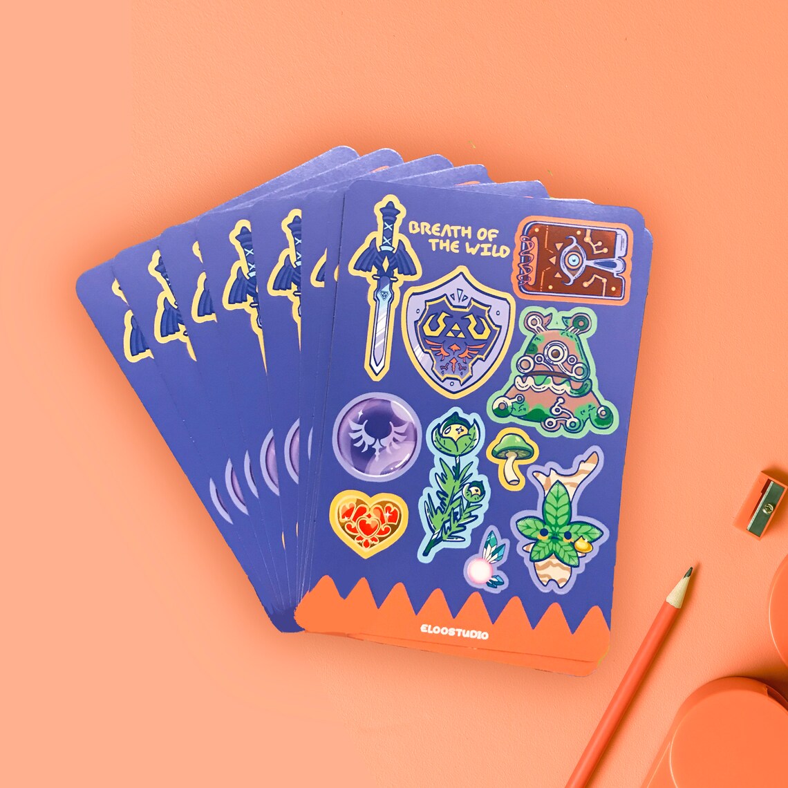 Zelda Video Game Sticker Sheet Waterproof, Water Bottle Sticker Breath ...
