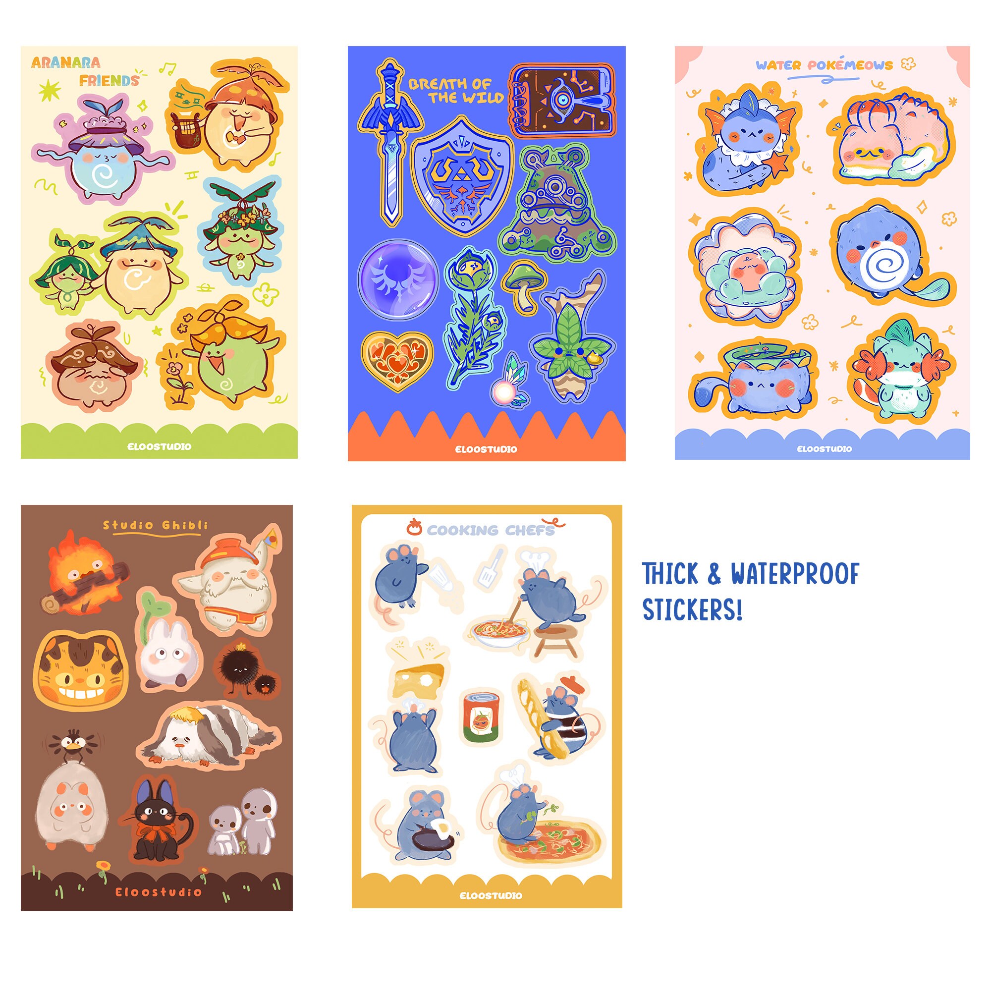 Zelda Video Game Sticker Sheet Waterproof, Water Bottle Sticker Breath ...