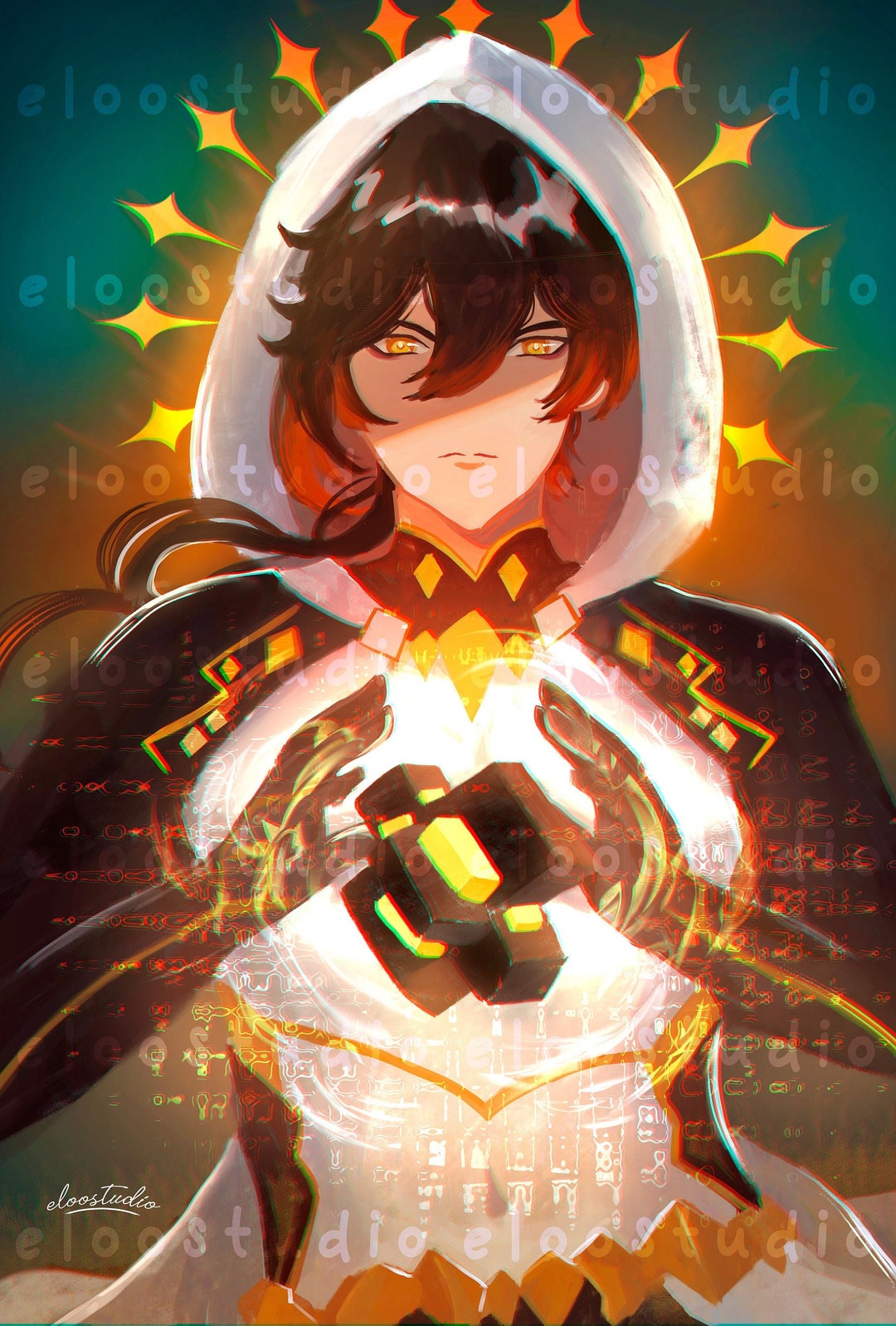 Genshin Impact Zhongli Poster, Large Art Print, Video Game Poster - Etsy