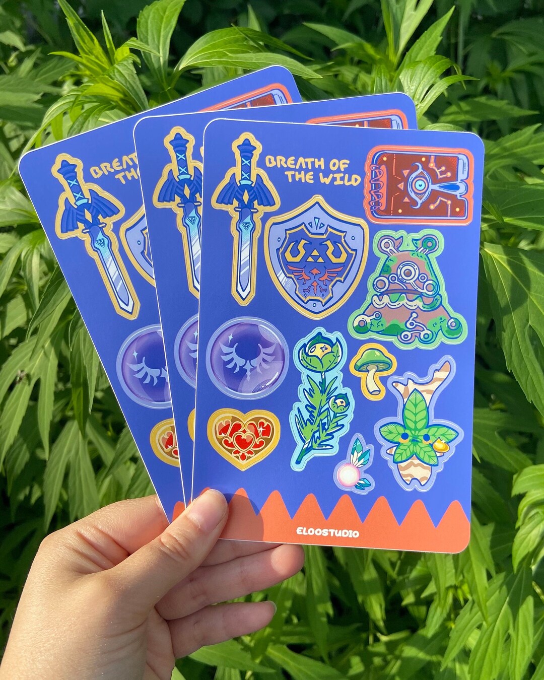 The Legend of Zelda Stickersheet- Waterproof Hylian Shield Korok Hyrule ...