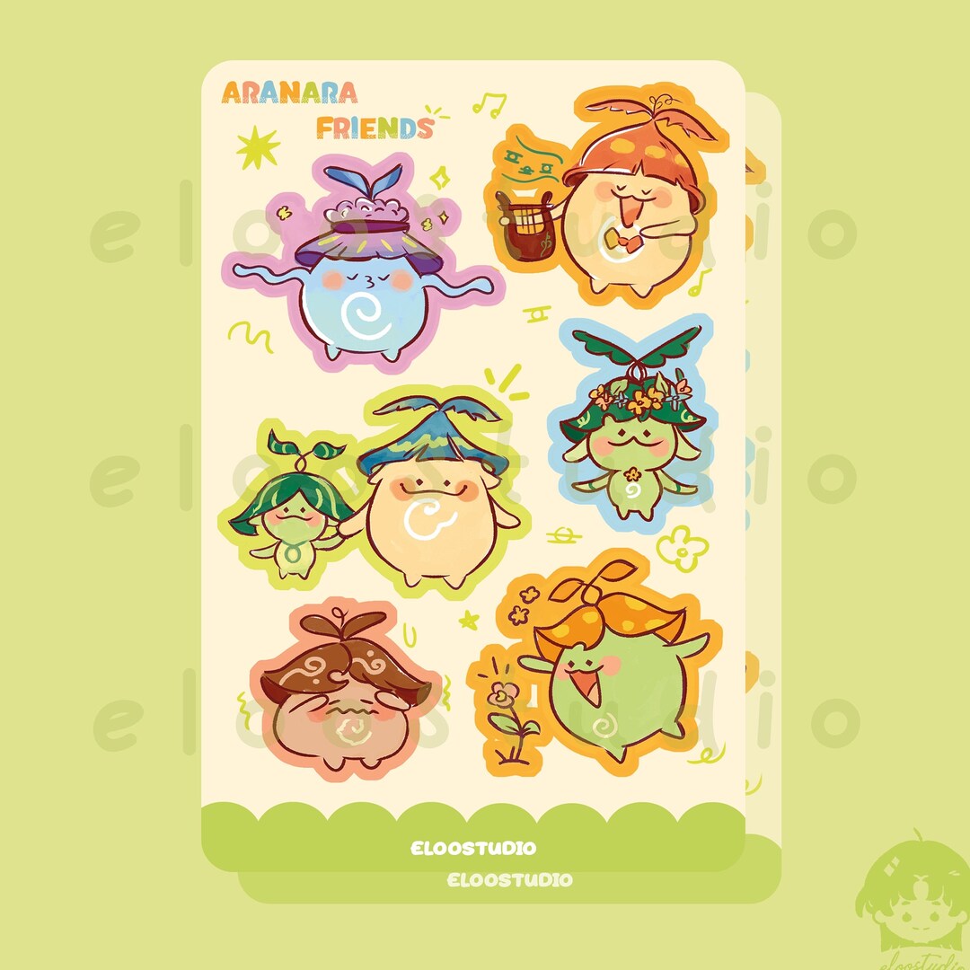 Aranara Stickersheet Genshin Impact Waterproof, Genshin Laptop Stickers ...