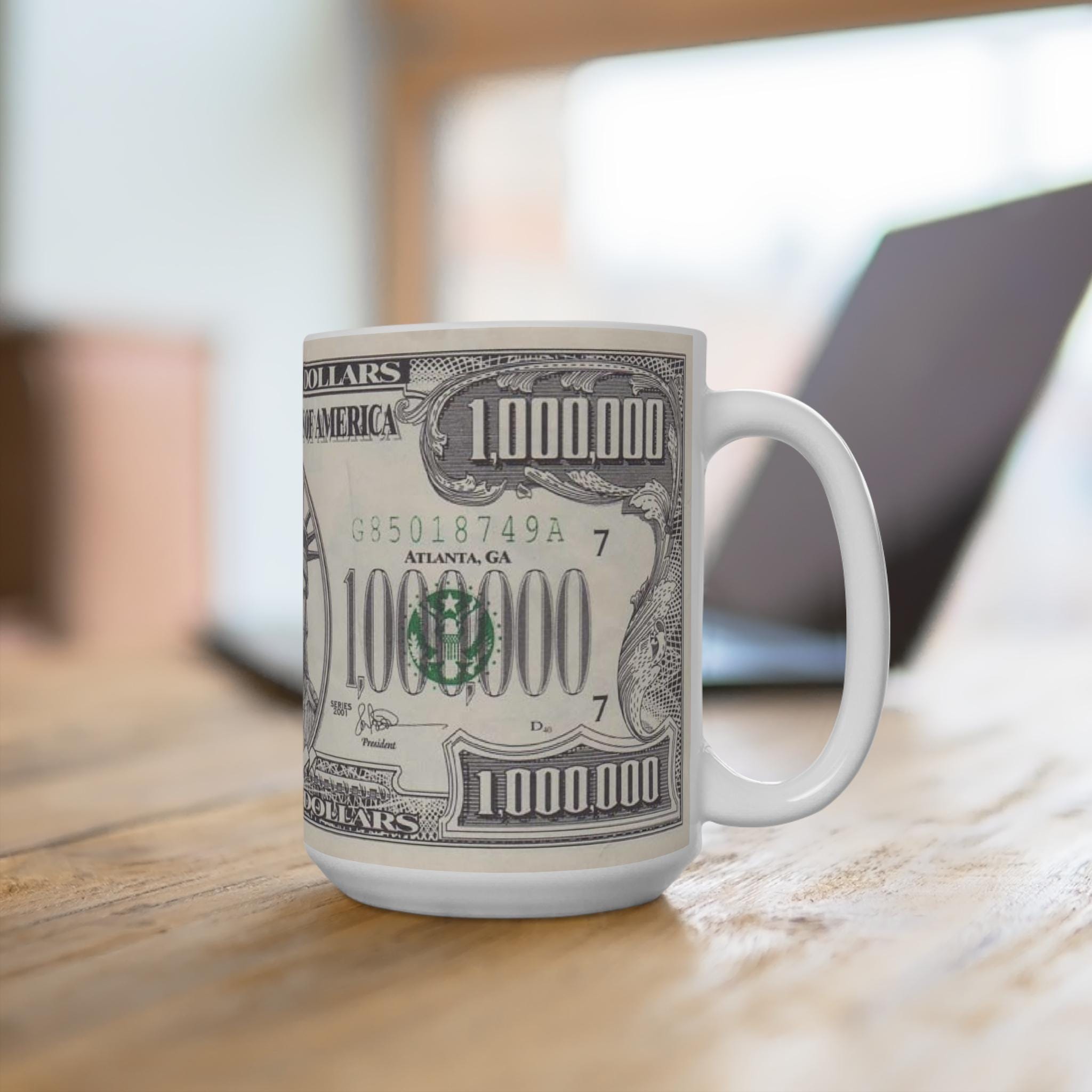 One Million Dollar White Ceramic Mug, Money Mug Gift for Students, One ...