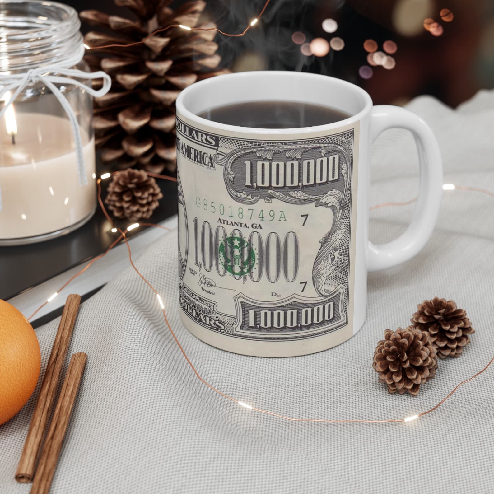 One Million Dollar White Ceramic Mug, Money Mug Gift for Students, One ...