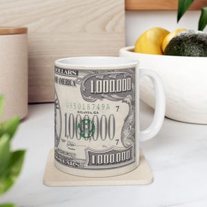 One Million Dollar White Ceramic Mug, Money Mug Gift for Students, One ...