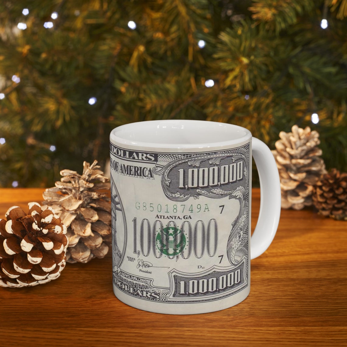 One Million Dollar White Ceramic Mug, Money Mug Gift for Students, One ...