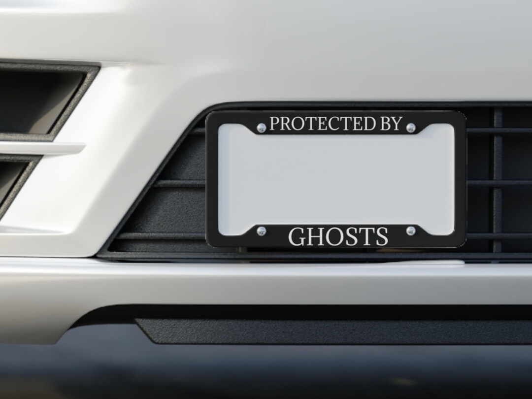 Protected by Ghosts Custom License Plate Frame - Etsy