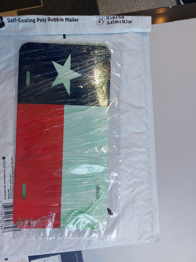 Texas Flag License Plate, Personalized Aluminum Vanity Tag (12" X 6 ...