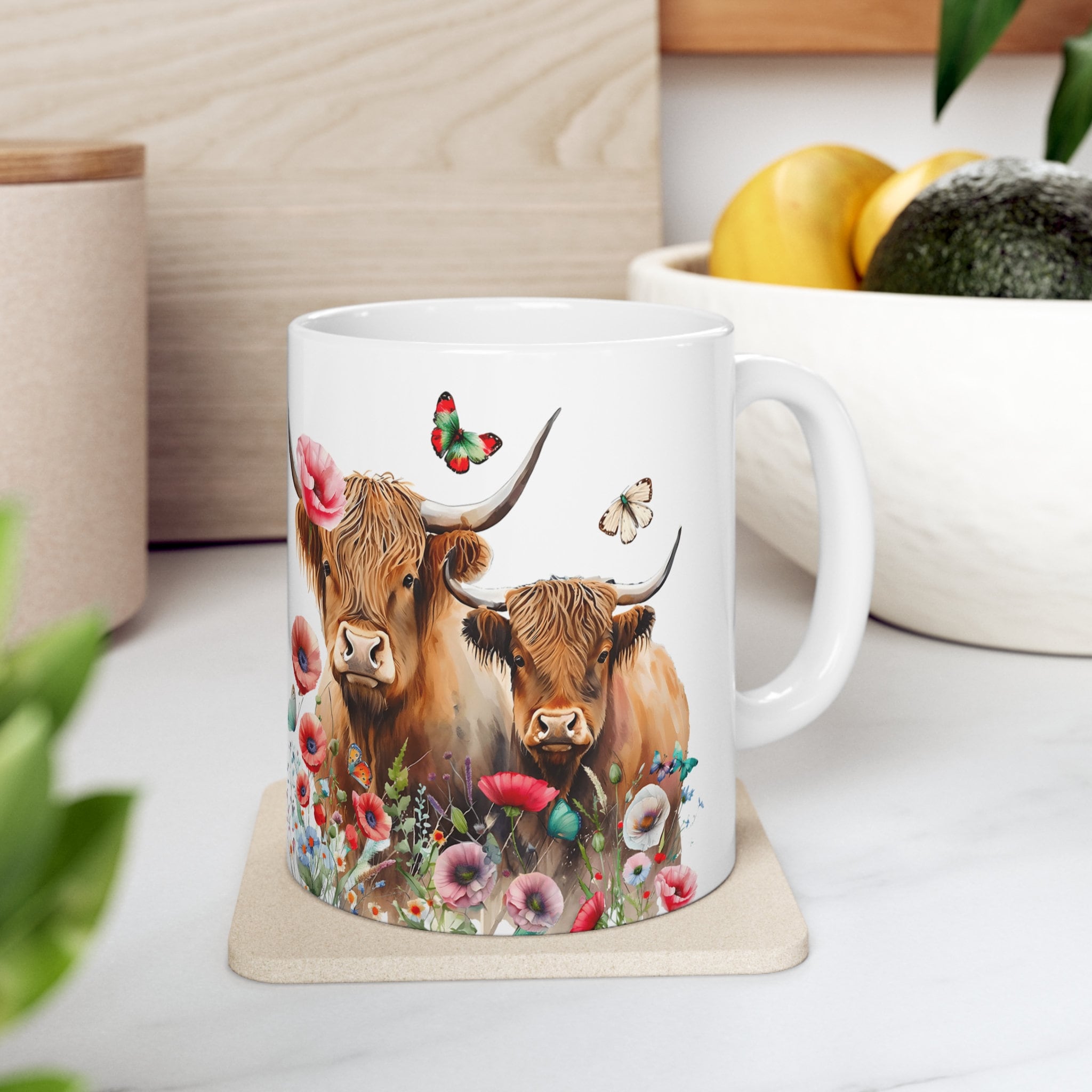 Highland Wildflowers Mug, Highland Cow Gifts, Highland Cow Mug, Highland Cow Gifts for Women ...