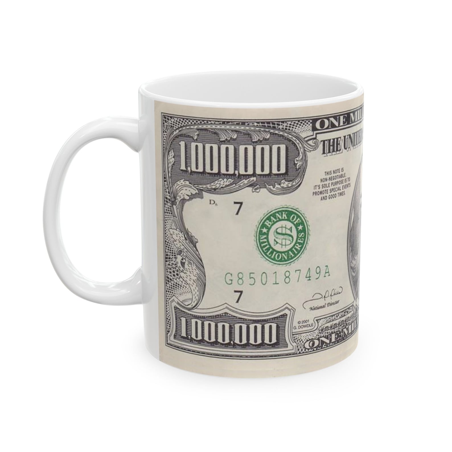 One Million Dollar White Ceramic Mug, Money Mug Gift for Students, One ...