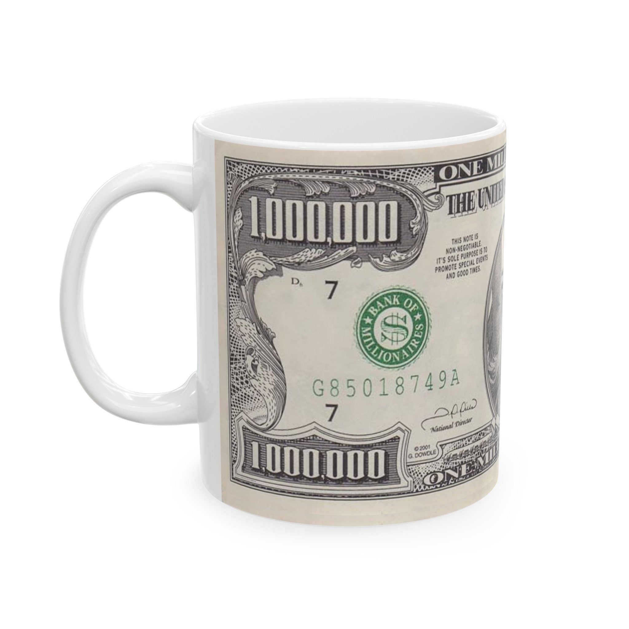 One Million Dollar White Ceramic Mug, Money Mug Gift for Students, One ...