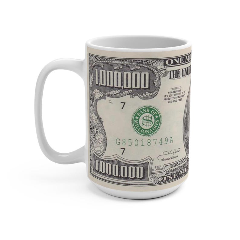 One Million Dollar White Ceramic Mug, Money Mug Gift for Students, One ...