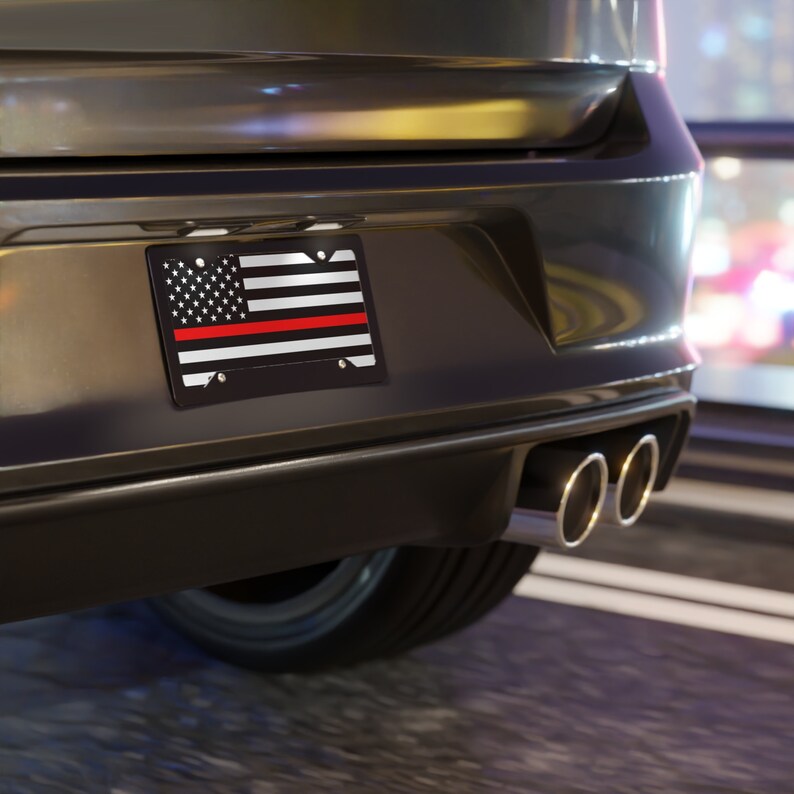 Thin Red Line US Flag Custom Aluminum License Plate - Etsy