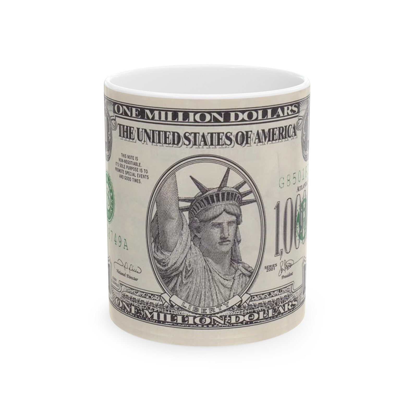 One Million Dollar White Ceramic Mug, Money Mug Gift for Students, One ...