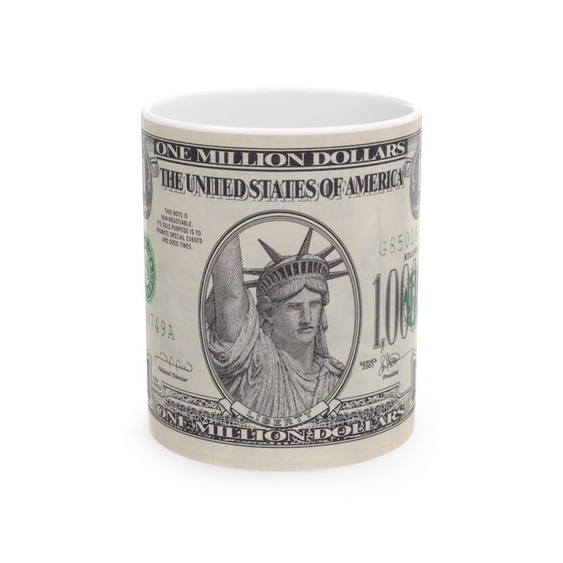 One Million Dollar White Ceramic Mug, Money Mug Gift for Students, One ...