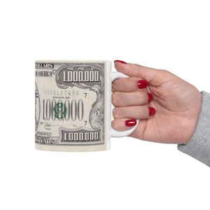 One Million Dollar White Ceramic Mug, Money Mug Gift for Students, One ...