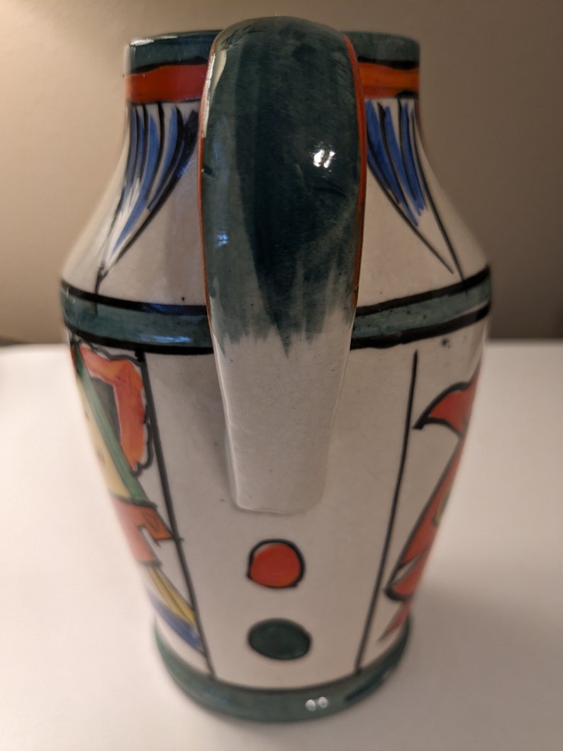 Vintage Mid Century Hand Painted Art Pitcher/vintage Fish Pitcher, Made ...