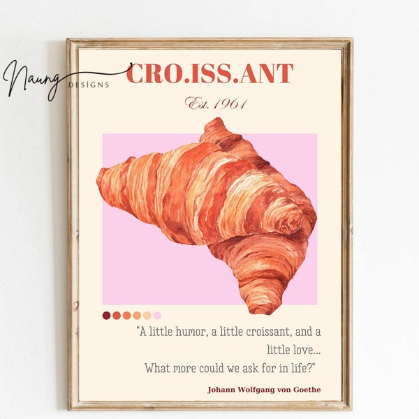 Croissant Art - Etsy