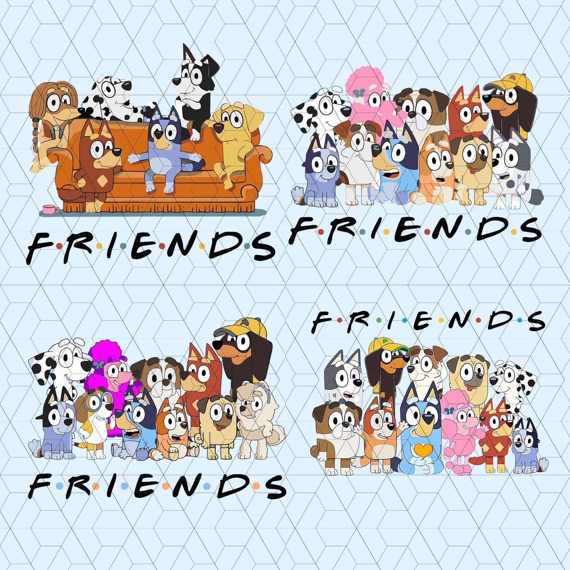 Bluey Friends Instant Download Png Bluey Friends Png Ready - Etsy