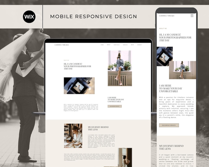 Minimalist Elegant Wedding Photographer Wix Website Template - Etsy