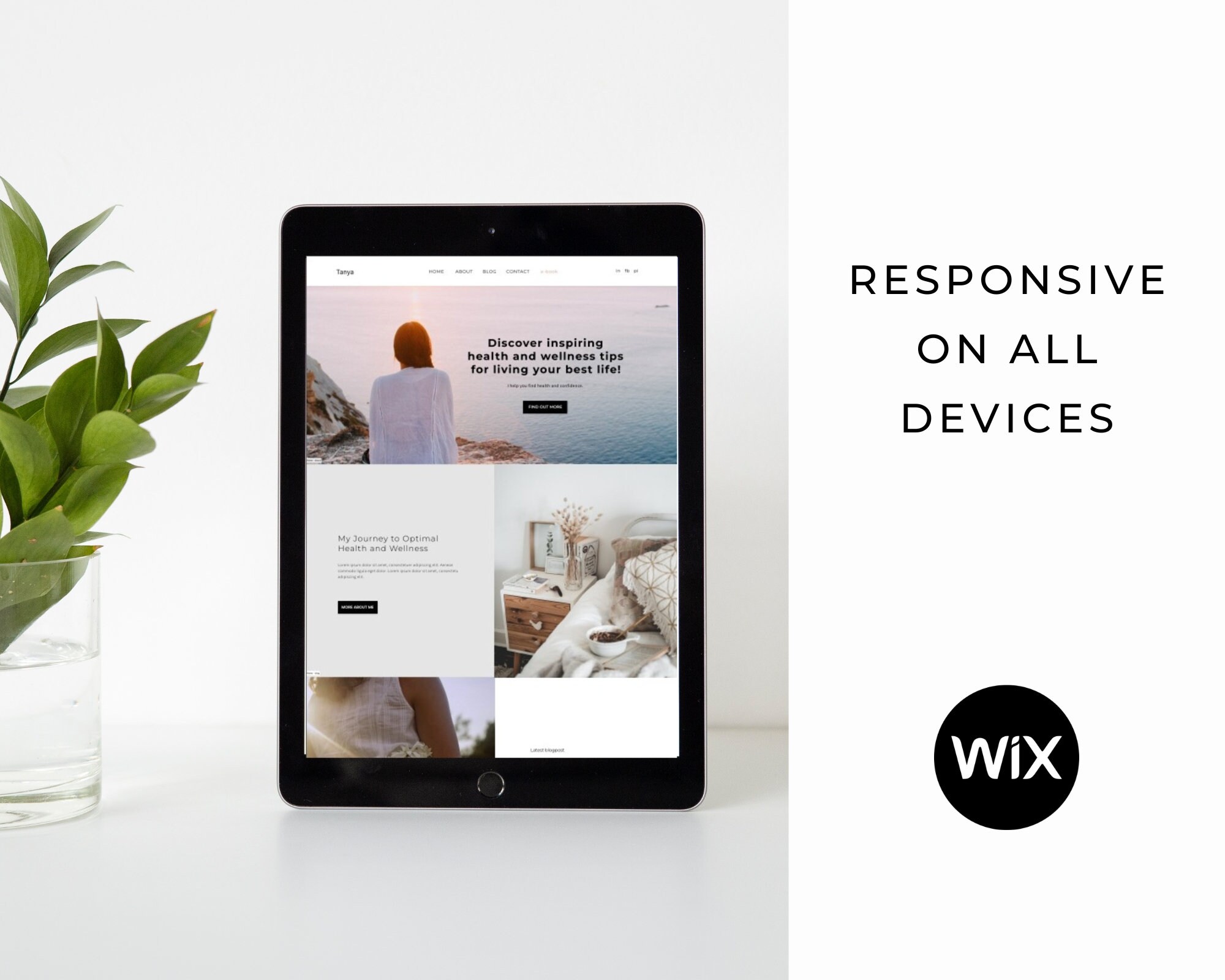 Minimalist Wix Website Template for Health Blog, Editable Wix Templates ...