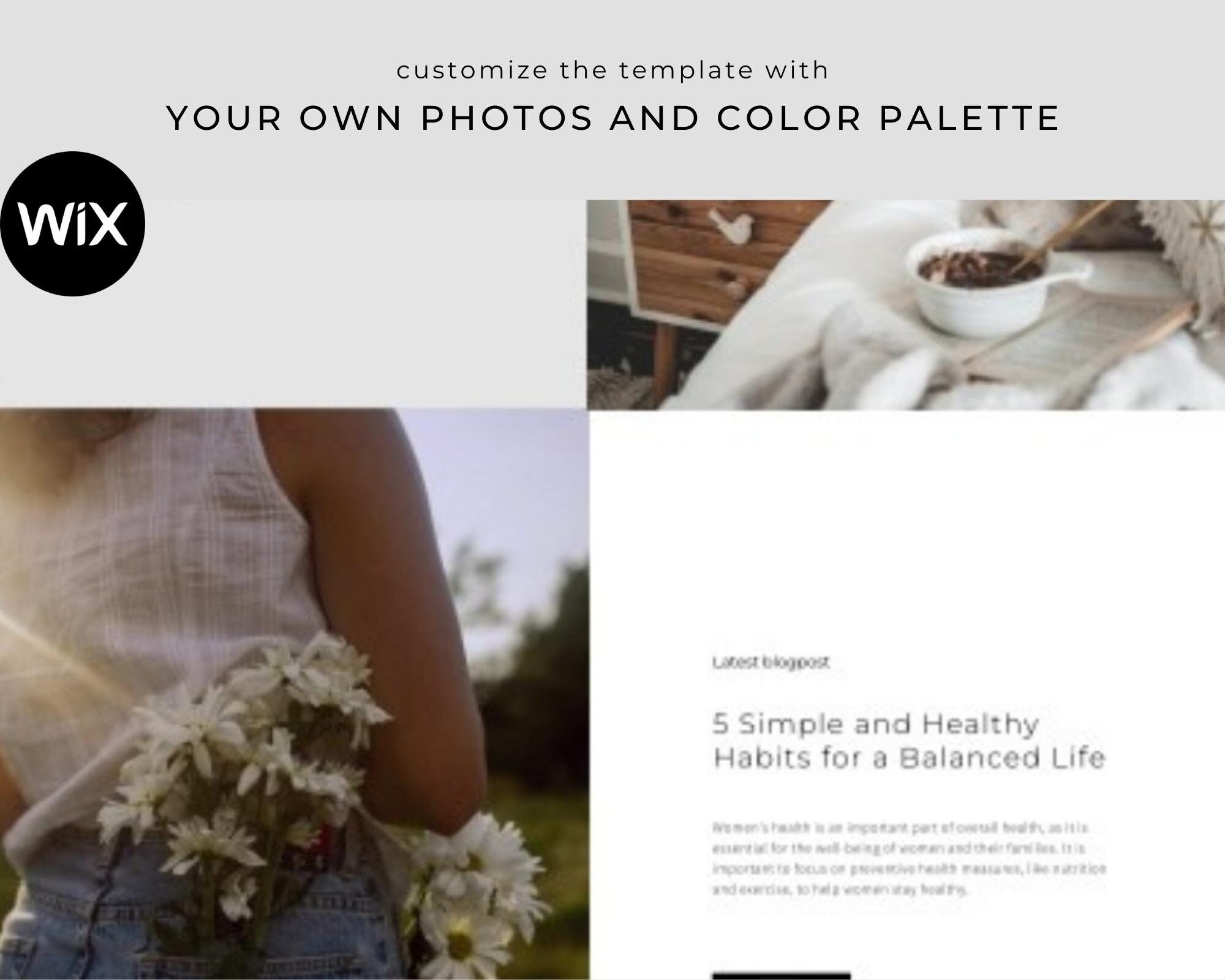 Minimalist Wix Website Template for Health Blog, Editable Wix Templates ...