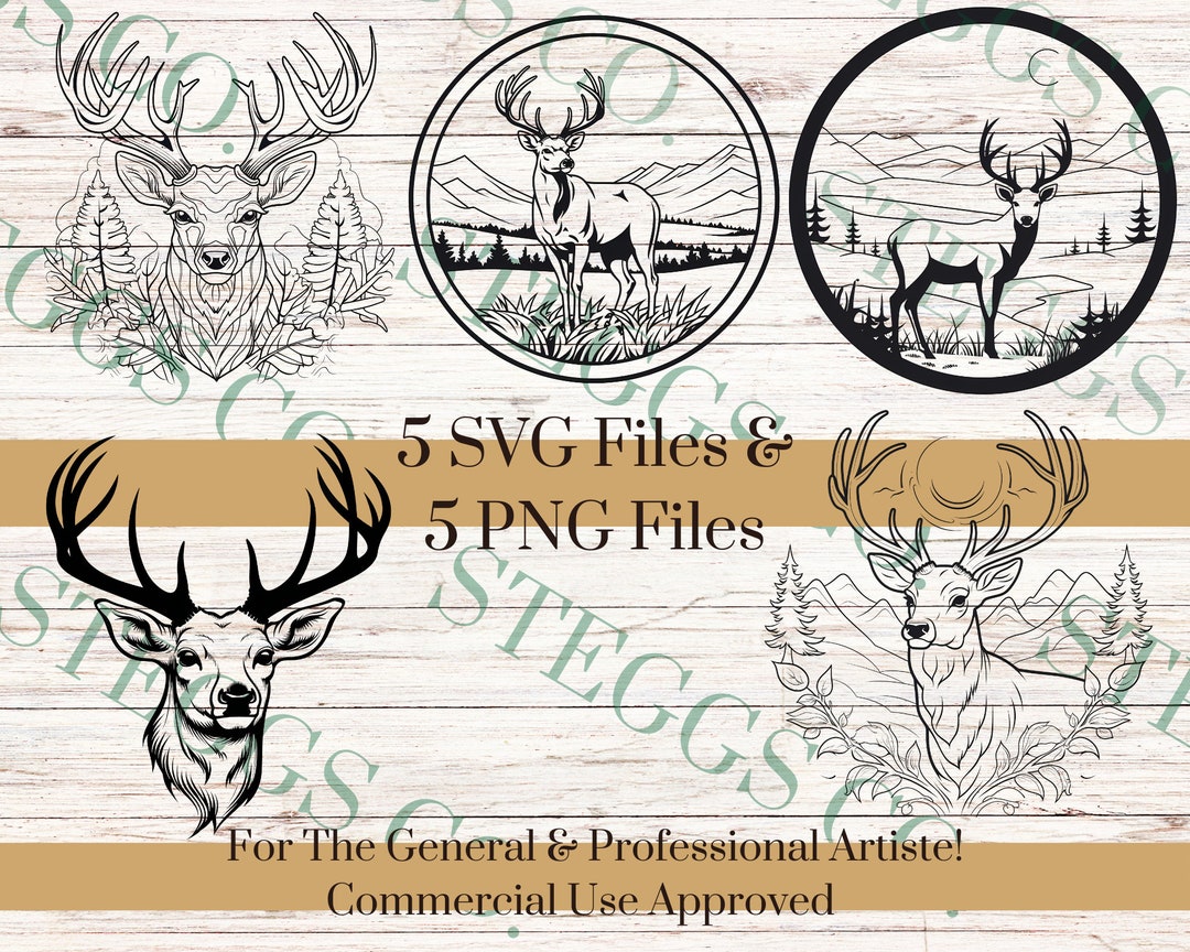 Deer SVG and PNG Bundle, SVG Files for Cricut, Commercial/craft Use ...