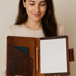 Personalized Full-grain Leather Padfolio: Custom Business Gift - Etsy
